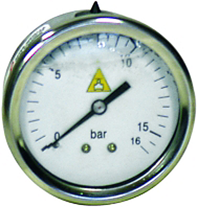 Μανόμετρο 1/4'' Φ63 γλυκερίνης 16 bar